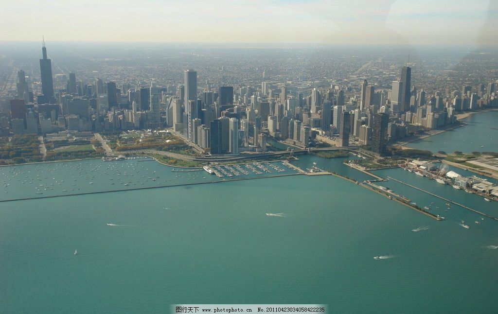 芝加哥城市景观俯瞰图片_菜谱设计_画册装帧-图行天下素材网